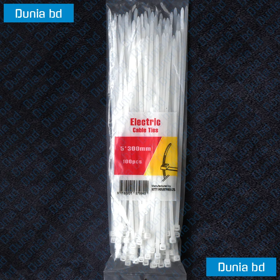 12 inch Cable Ties (5*300mm) Zip Wraps Strap Nylon Fastening Ring Loop ...
