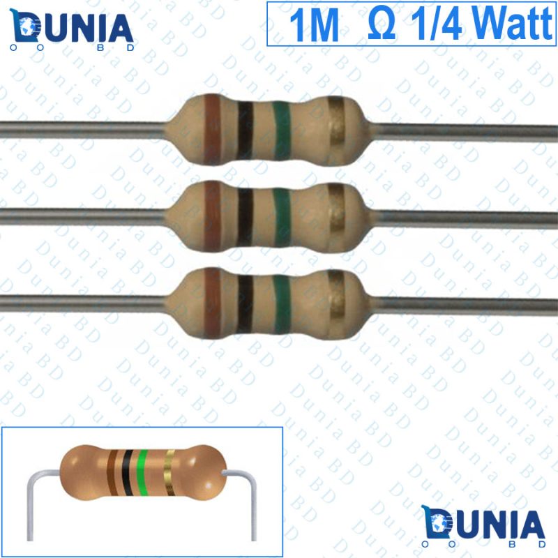 820k ohm 1/4 watt Quarter watt Resistor ±5% 820kΩ 820 Kohms 820000 ohms ...