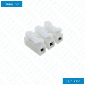 2 & 3 Pin Spring Wire Connector Terminal Block Cable Clips Self Lock ...