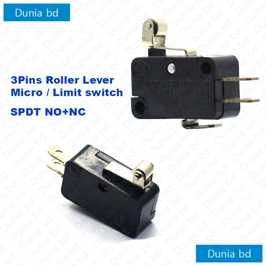 Limit Switch 3 Pin Roller Lever Arm 16A 125/250VAC - Dunia.com.BD