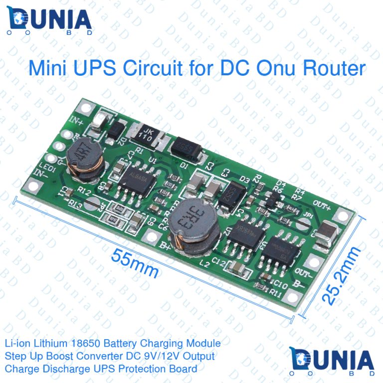 Mini UPS Circuit for DC Onu Router Plus Li-ion Lithium 18650 Battery ...