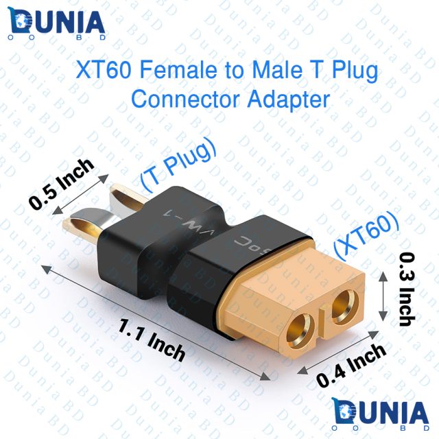 XT60 Female to Male T Plug Connector Adapter No Wires RC Li-Po Battery ...