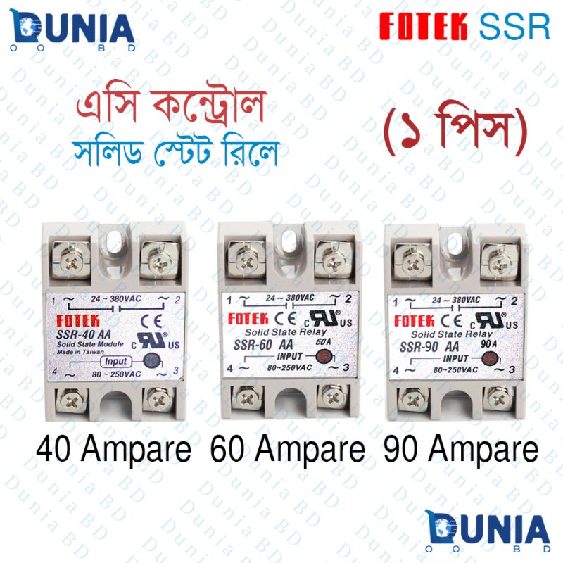 FOTEK Solid State Relay SSR AC Single Phase (DC Controlled) SSR-40 DA ...