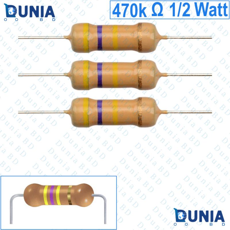 1 ohm 1/2 watt Half watt Resistor ±5% 1Ω 1 ohms Carbon Film Resistance ...