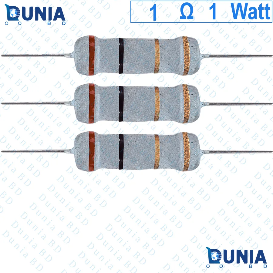 1 ohm 1 watt One watt Resistor ±5% 1Ω 1 ohms Metal Oxid Film Resistance - Dunia.com.BD