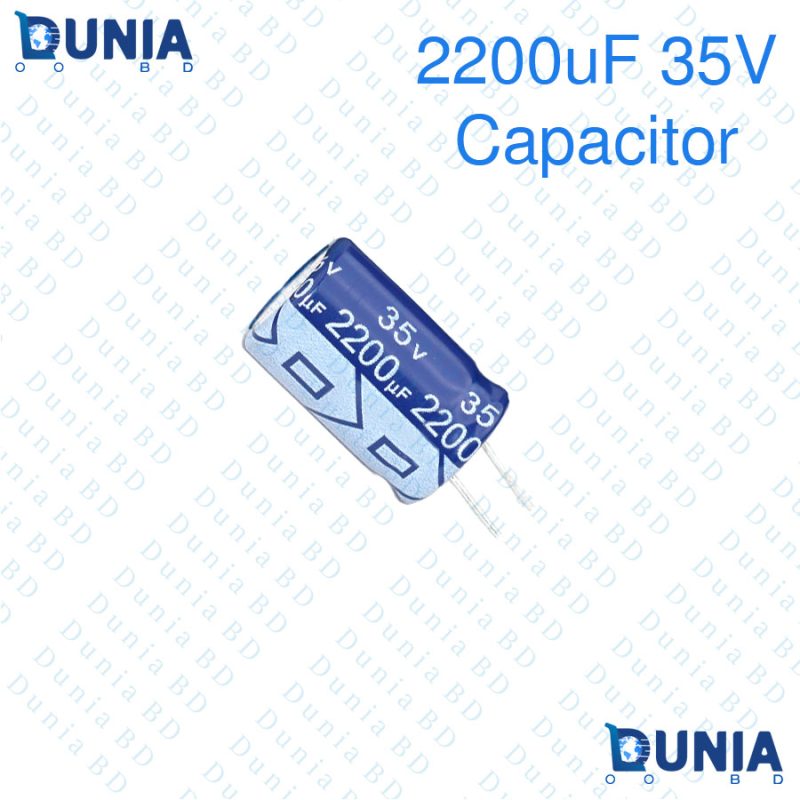 2200uF 35V Capacitor Radial Electrolytic capacitor Polarized Aluminium ...