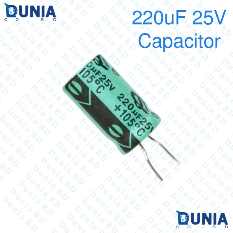 220uF 35V Capacitor Radial Electrolytic capacitor Polarized Aluminium ...
