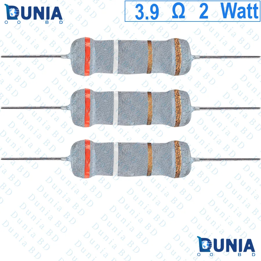 3.9 ohm 2 watt Two watt Resistor ±5% 3.9Ω 3.9 ohms Metal Oxid Film ...