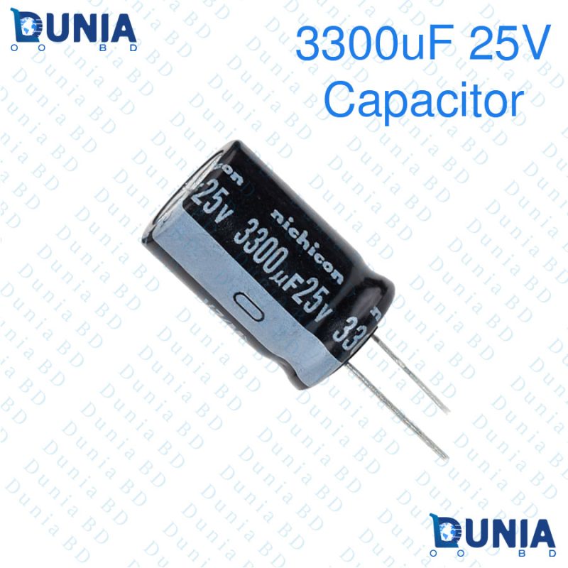 3300uF 25V Capacitor Radial Electrolytic capacitor Polarized Aluminium ...