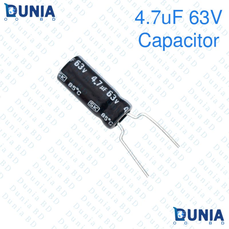 4.7uF 63V Capacitor Radial Electrolytic capacitor Polarized Aluminium ...