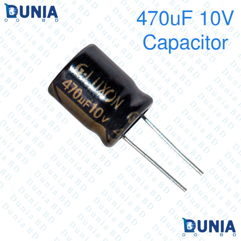 470uF 10V Capacitor Radial Electrolytic capacitor Polarized Aluminium ...