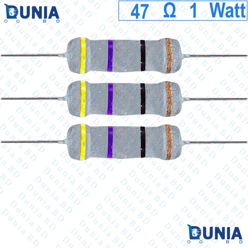 1 ohm 1 watt One watt Resistor ±5% 1Ω 1 ohms Metal Oxid Film Resistance ...