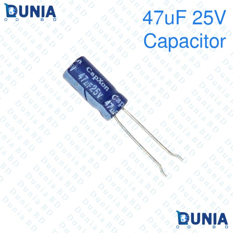 47uF 25V Capacitor Radial Electrolytic capacitor Polarized Aluminium body for Amplifier ...