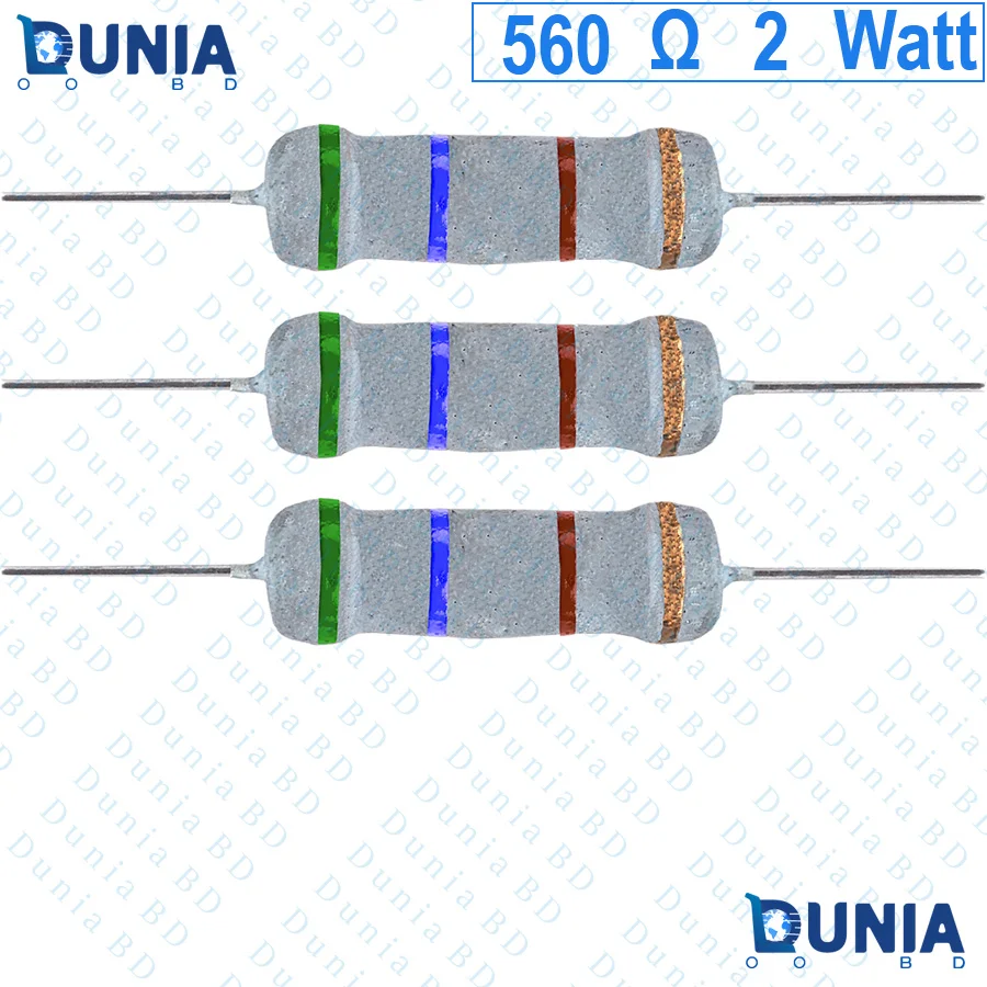 560 ohm 2 watt Two watt Resistor ±5% 560Ω 560 ohms Metal Oxid Film ...