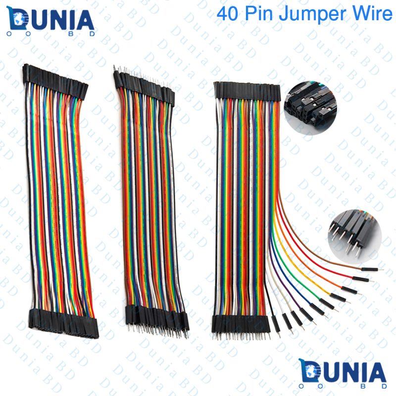 40 Pin Jumper Wire Rainbow Color Male to Male / Male to Female / Female ...