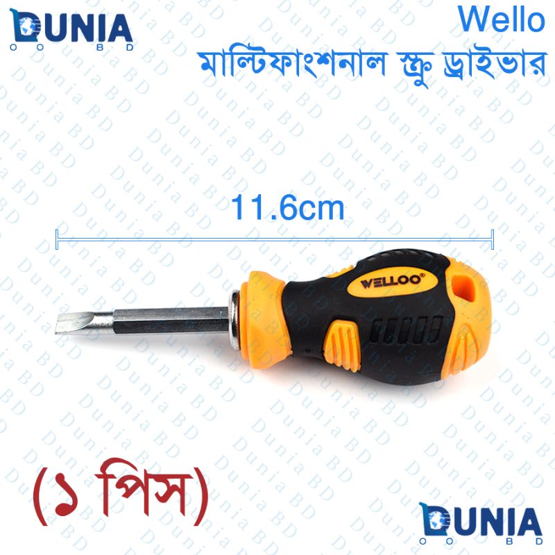 WELLOO 2 in 1 Multipurpose Mini Slotted Screwdriver Set Cr-V Phillips ...