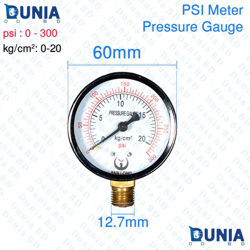 Manometer Vacuum Mini Dual Scale Dial Gauge Pool Spa Filter Water ...