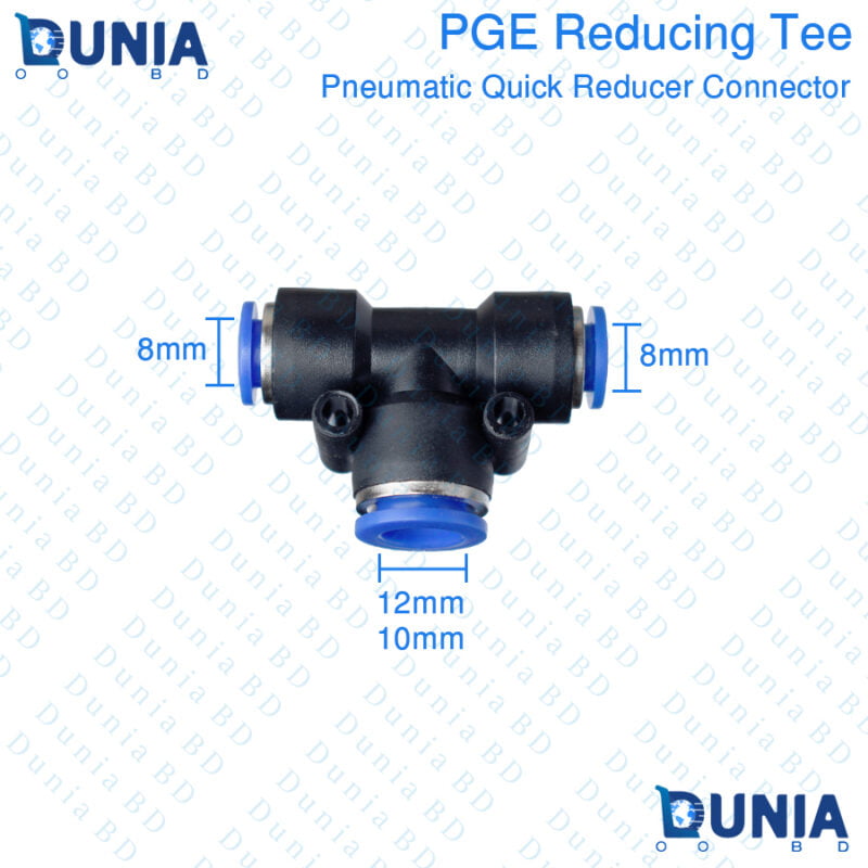 10mm Reducing Tee Pneumatic Quick Reducer Connector Push In T Type 3 ...