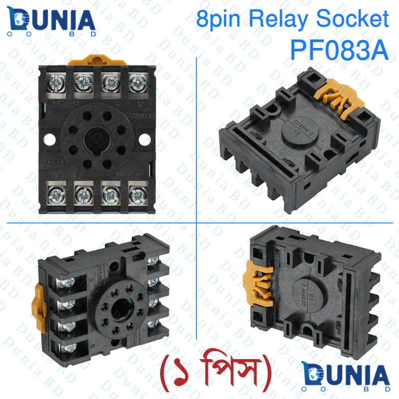 PF083A 8 Pin Power Timer Relay Socket Base Holder for Mk2p Ah3 Time Relay Connection - Dunia.com.BD