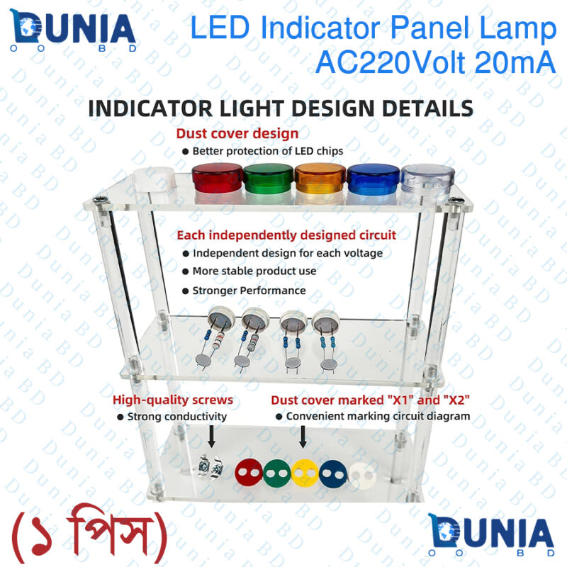 Red Green Blue Yellow Indicator Light AC 220V 22mm Round Panel Mount ...