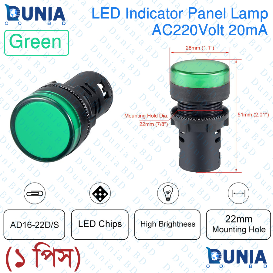 Led Indicator Lights 16mm Pilot Signal Lamp AC 220V Warning Panel Mount ...