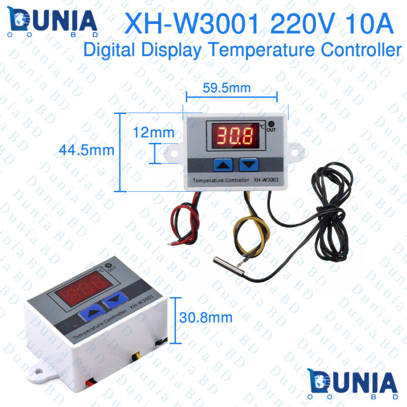 XH-W3001 Digital LED Display Temperature Controller 220V 10A with ...