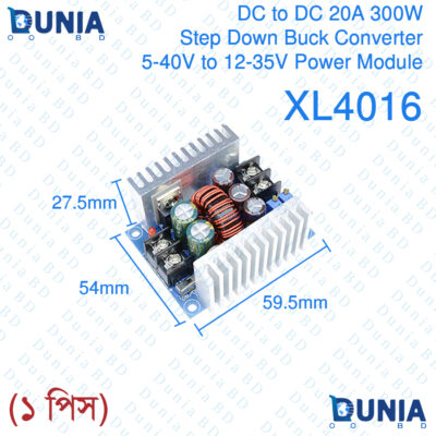 300W XL4016 MAX 20A DC-DC Step Down Buck Converter 5-40V to 1.2-35V ...