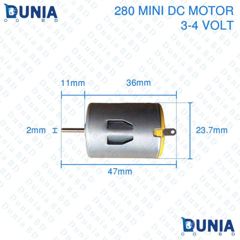 3-4 Volt Mini DC Motor 280 Type Brushed DC Electric Motor for Toys ...