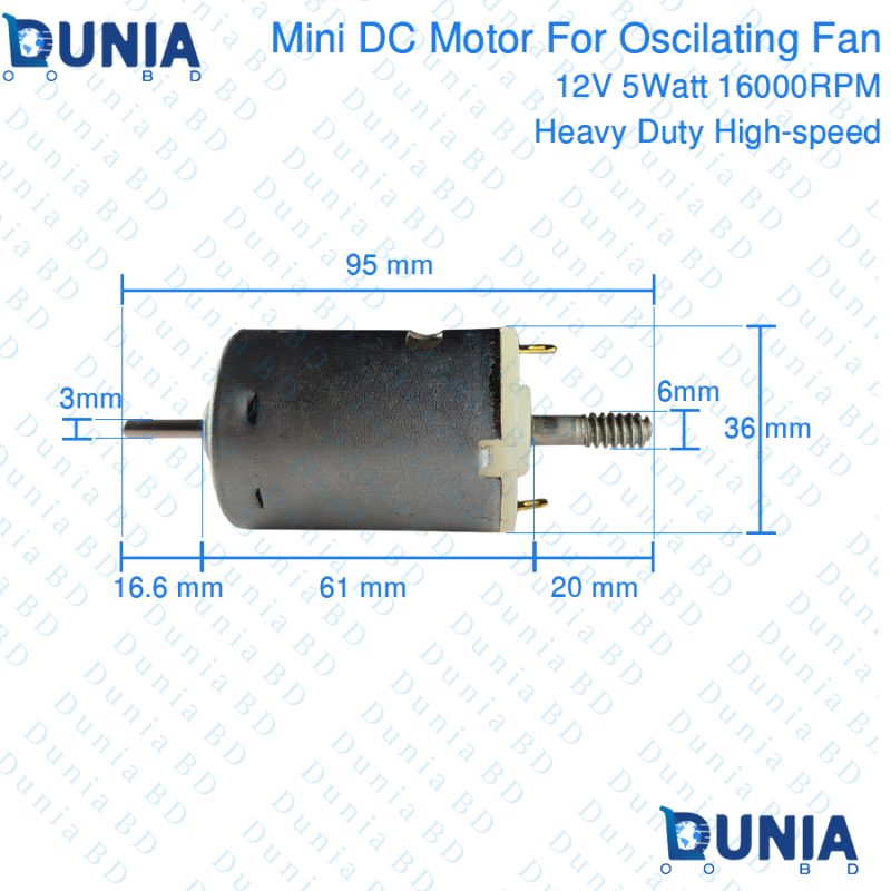 12V DC 5W Oscillating Fan Motor Mini Fan Motor for Home & DIY ...