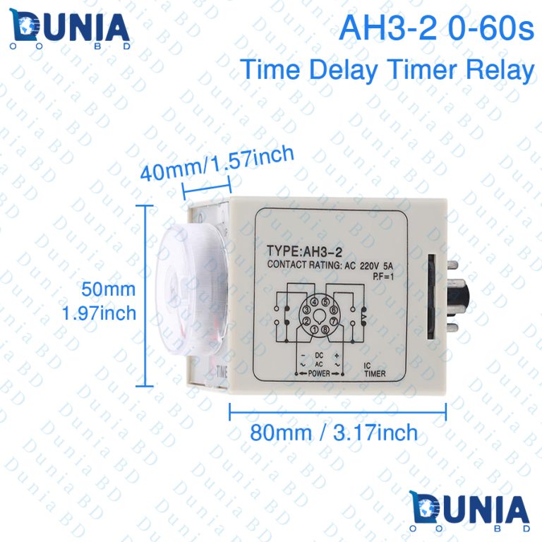 AH3-2 8 Pins AC 220V 0-60s 0-60m Time Delay Timer Relay Solid State ...