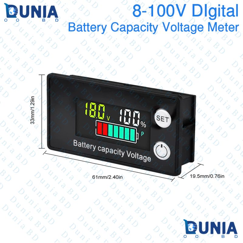 6133A Battery Monitor 8-100V Digital Battery Capacity and Percentage ...