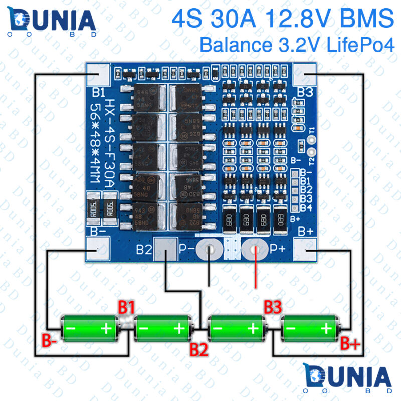 BMS 4S 10A 12.8Volt LifePo4 Lithium Phosphate Battery Charging ...
