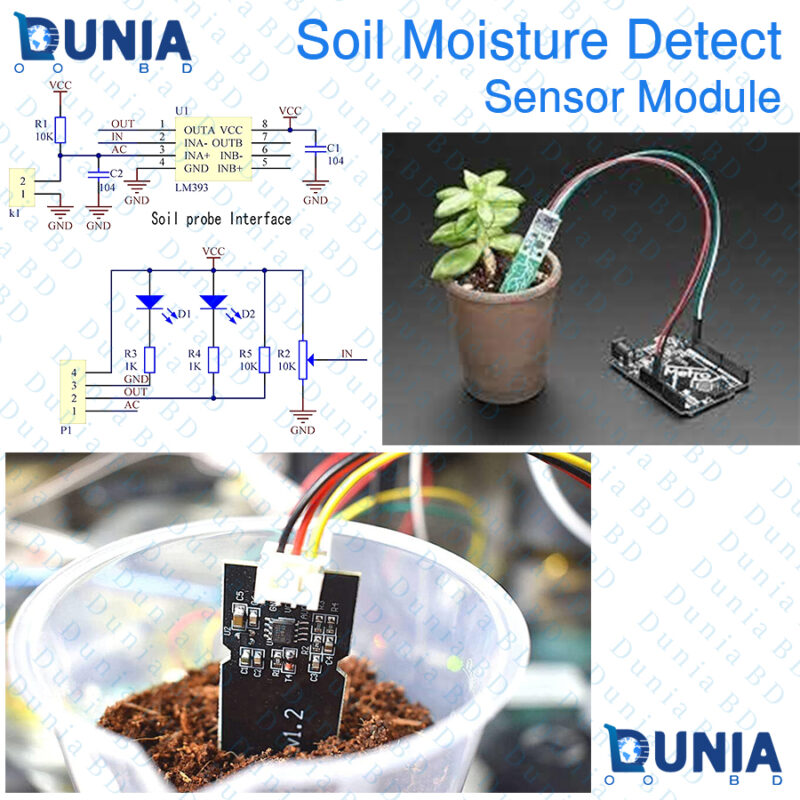 Soil Moisture Sensor Module with Probe with Analog & Digital Output ...